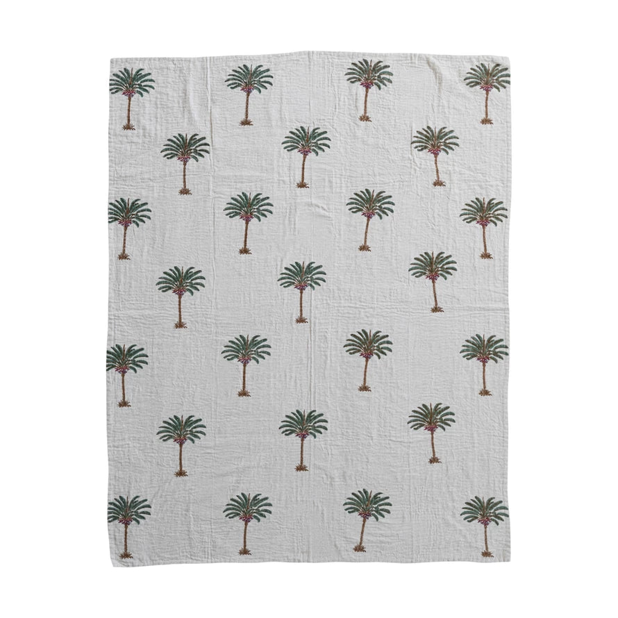 Palm Tree Block Print Throw – My Sister's Cottage